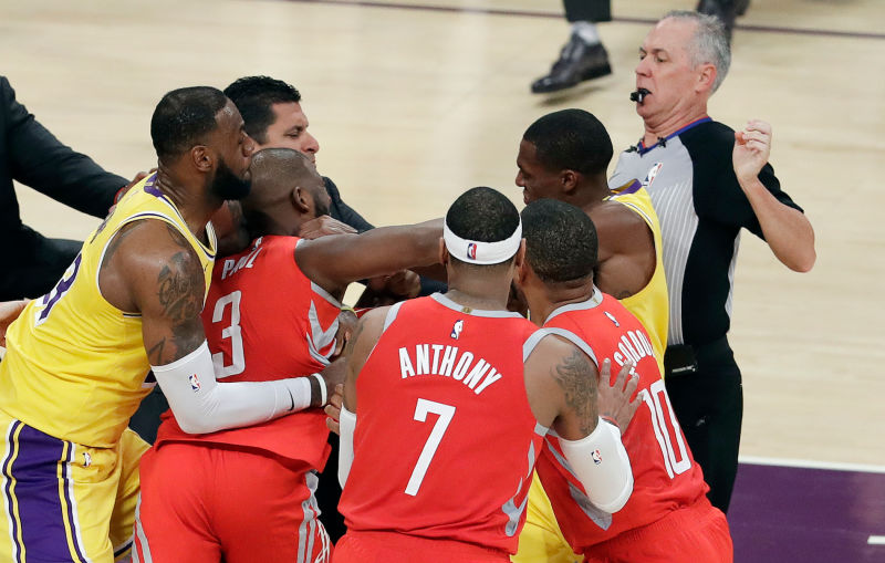 Three Players Ejected after Brawl Breaks Out During the Rockets and ...